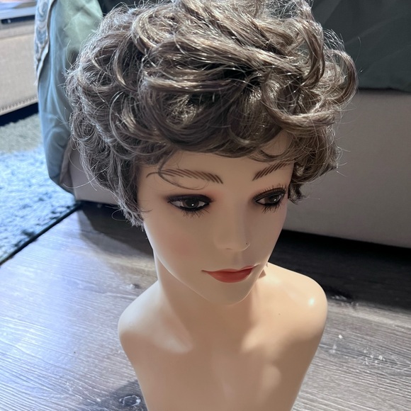 Wigsdo | Hair | Wigsdo Women Ash Gray Short Pixie Loose Curls Wavy ...